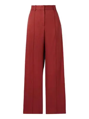 Adam Lippes Tailored Canvas Straight-leg Pants - Red