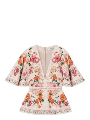 MARY KATRANTZOU Printed Jersey Blouse 