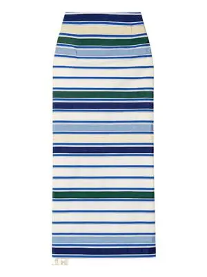 Rosie Assoulin Striped Herringbone Cotton-blend Midi Skirt - No