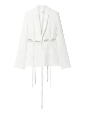 Galvan Cutout Satin-trimmed Crepe Blazer - No