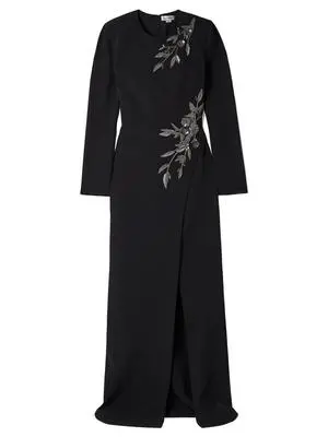 Zuhair Murad Embellished Draped Cady Gown - No
