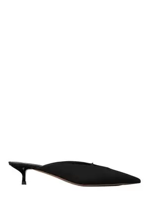 NEOUS Solid Satin Mules - Black