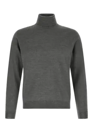 ZANONE Zanone Ribbed Turtleneck Knitted Sweater Gray
