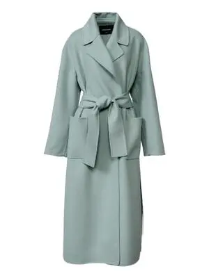 Fabiana Filippi Belted Lapel Collar Coat - Green