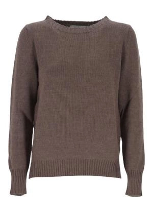 GRAN SASSO Crew Neck Long Sleeve Sweater - Brown