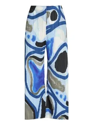 Issey Miyake Pleated Casual Trousers Blue
