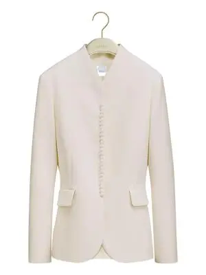 Dior Wool Blazer With Button Detail - White
