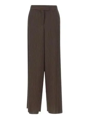 Marella Maggio Pinstriped Palazzo Pants - Marrone