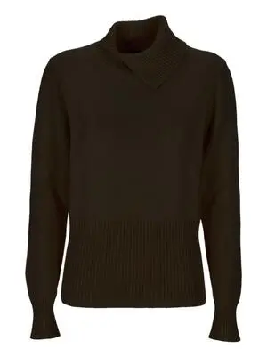 GRAN SASSO Long Sleeve Turtleneck Sweater - Black