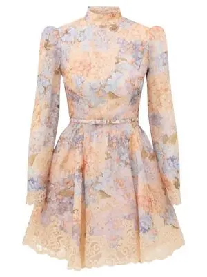 Zimmermann Valiant Panelled Mini Dress - Blue Hydrangea