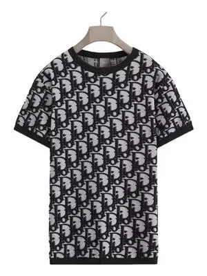 DIOR Dior Oblique Print Short-Sleeved Knitwear