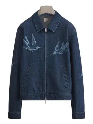 Dior Long-sleeve Denim Jacket With Colibri Motif - Blue