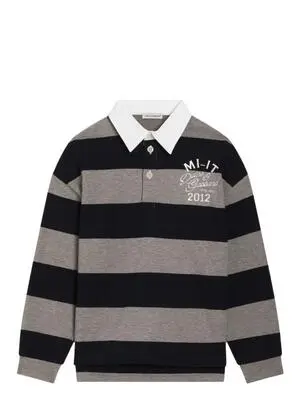 Dolce & Gabbana Striped Long-sleeve Polo Shirt - No
