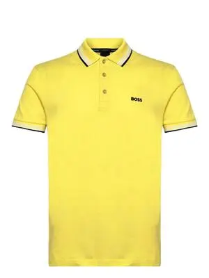 Hugo Boss Tipped Logo Polo Shirt - Bright Yellow