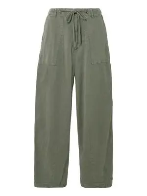 JAMES PERSE Cotton-blend Tapered Drawstring Pants - Gray
