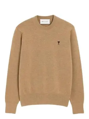 AMI Paris Crew Neck Long-sleeved Knitwear - Nude