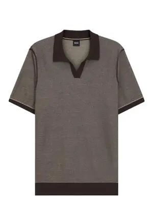 Hugo Boss Contrast Trim Polo Shirt - Brown