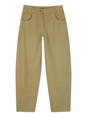 Givenchy Logo Patch Curved-leg Trousers - Green