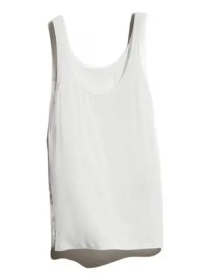 Gucci Stretch Rib Jersey Tank Top With Engraved Metal Tag - White