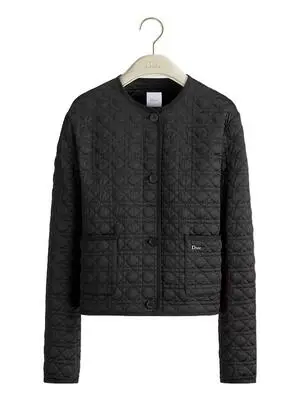 Dior Quilted Long-sleeve Jacket With Cd-logo Toggle - Black