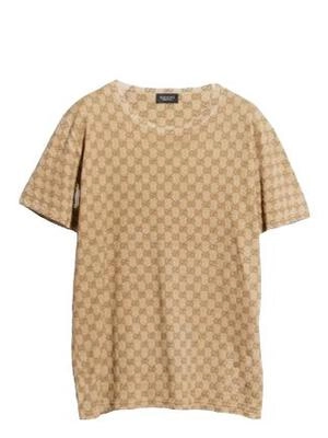 Gucci Allover Gg Print T-shirt - Beige/brown