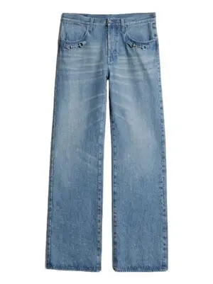 Gucci Flared Cotton Denim Pants - Light Blue
