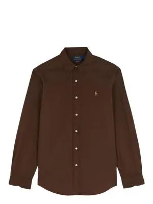 Polo Ralph Lauren Embroidered-logo Button-down Shirt - Brown