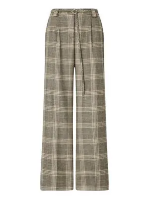 Liu Jo Wide-leg Trousers With Belt - Beige