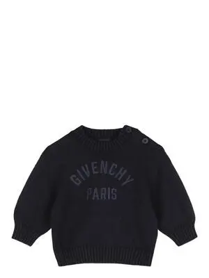 Givenchy Logo Embroidered Crew Neck Sweater - Black