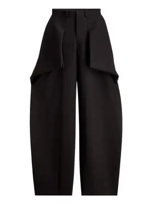Dior Wool-blend Casual Trousers With Belt Loops And Buttoned Welt Pockets - Black