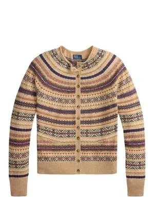 Polo Ralph Lauren Fair Isle Inspired Wool-blend Cardigan - Brown