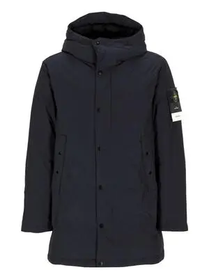 Stone Island Stone Island Long Down Parka With Anti-Drop Technology Blue