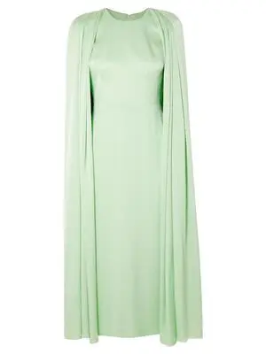 Alex Perry Cape Effect Satin Crepe Midi Dress - No