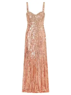 Jenny Packham Crystal-embellished Sequined Tulle Gown - No