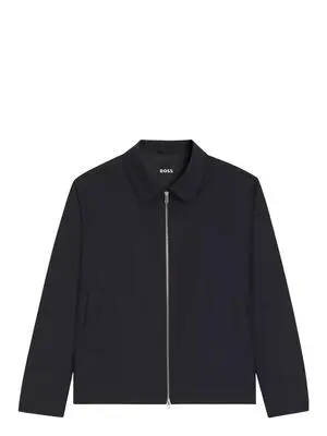 Hugo Boss Zip-up Collared Jacket - Dark Blue