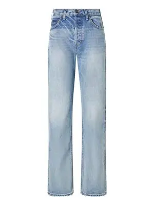 NILI LOTAN High Rise Straight Leg Jeans - Blue