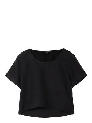 JAMES PERSE Cropped Linen-canvas T-shirt - No