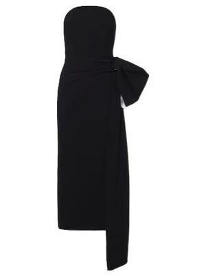 Roland Mouret Draped Strapless Crêpe Cocktail Dress - Black