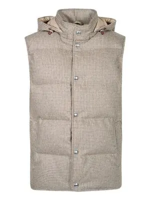 Eleventy Nylon Wool Cashmere Gilet - Camel