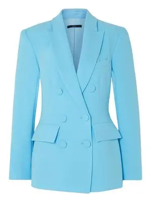 Alex Perry Double-breasted Crepe Blazer - Blue