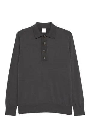 Eleventy Long-sleeve Polo Shirt - Grey