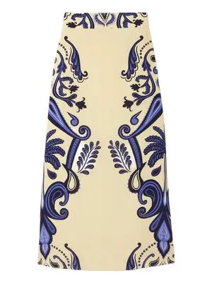 Johanna Ortiz Printed Silk Crepe De Chine Maxi Skirt - No
