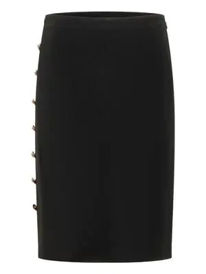 Versace Button-detailed Midi Skirt - Black