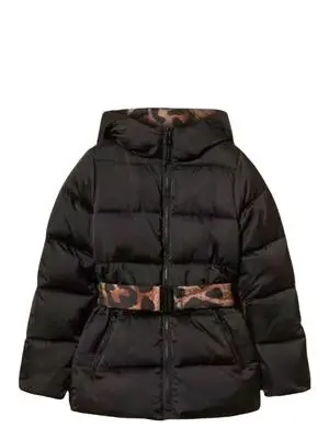 TWINSET Padded Hooded Jacket With Reversible Belt - Black