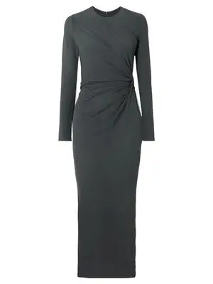 ALEX PERRY Twist-front Crepe-jersey Midi Dress 