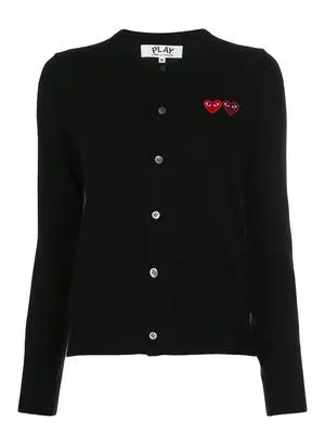 Play Comme Des Garcon Embroidered Cardigan - Black