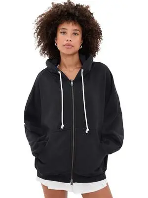 Free People Zip Up Hoodie - Black