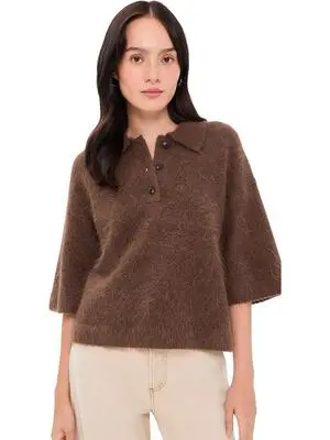 PISTOLA Nadya Alpaca Blend Boxy Polo Sweater - Roche