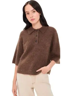 PISTOLA Nadya Alpaca Blend Boxy Polo Sweater - Roche