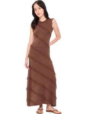 Rails Claudia Maxi Dress With Fringe Details - Cinnamon